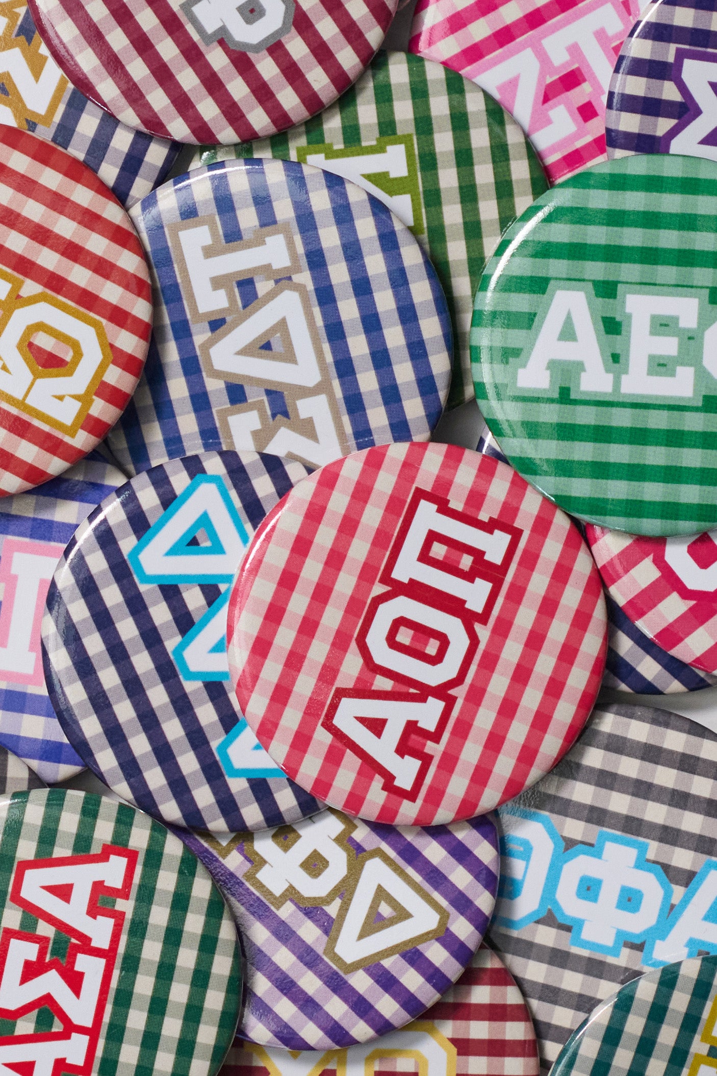 Gingham Sorority Button – University Tees