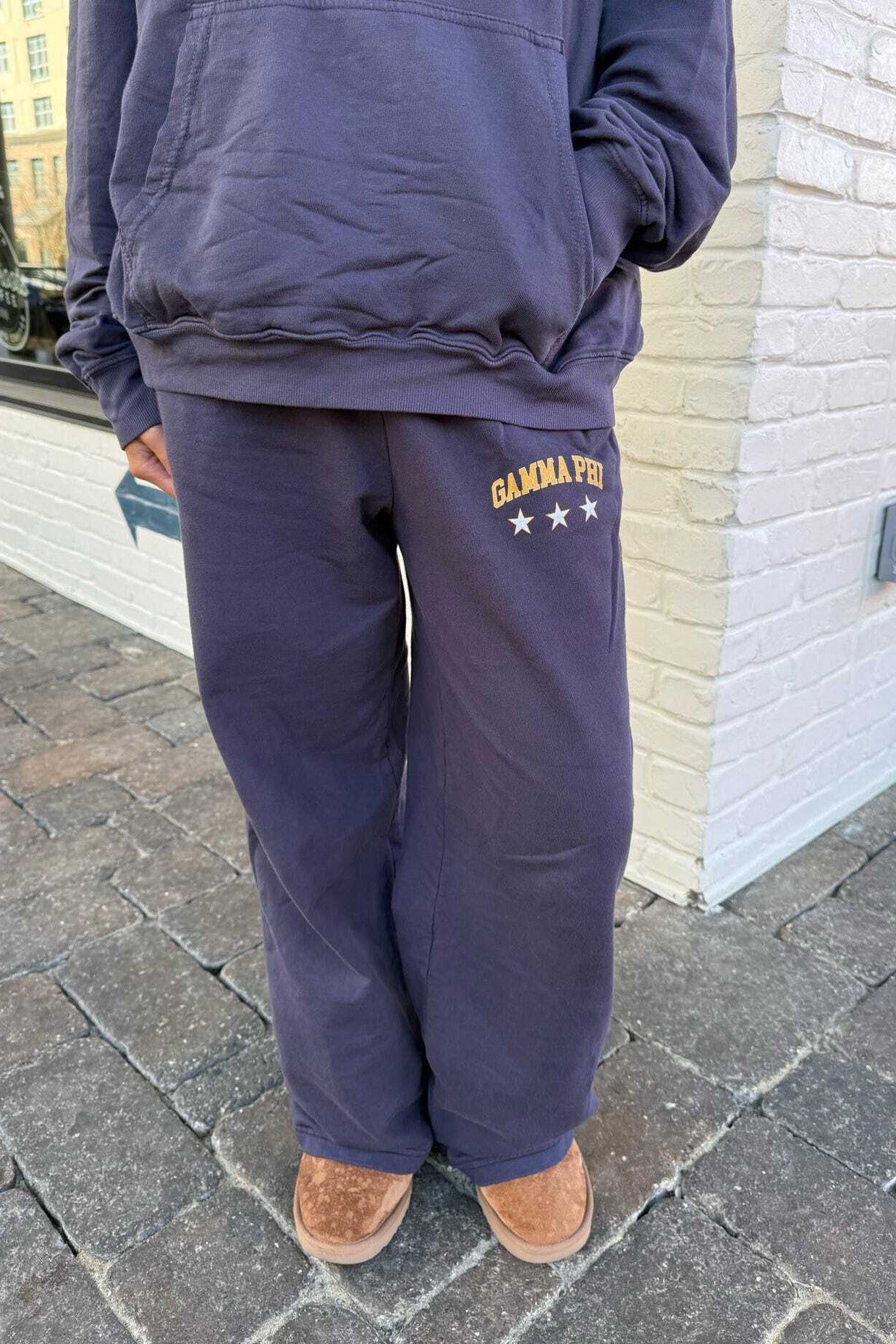 Midnight Sky Varsity Stars Light Weight Sorority Wide Leg Pants ...