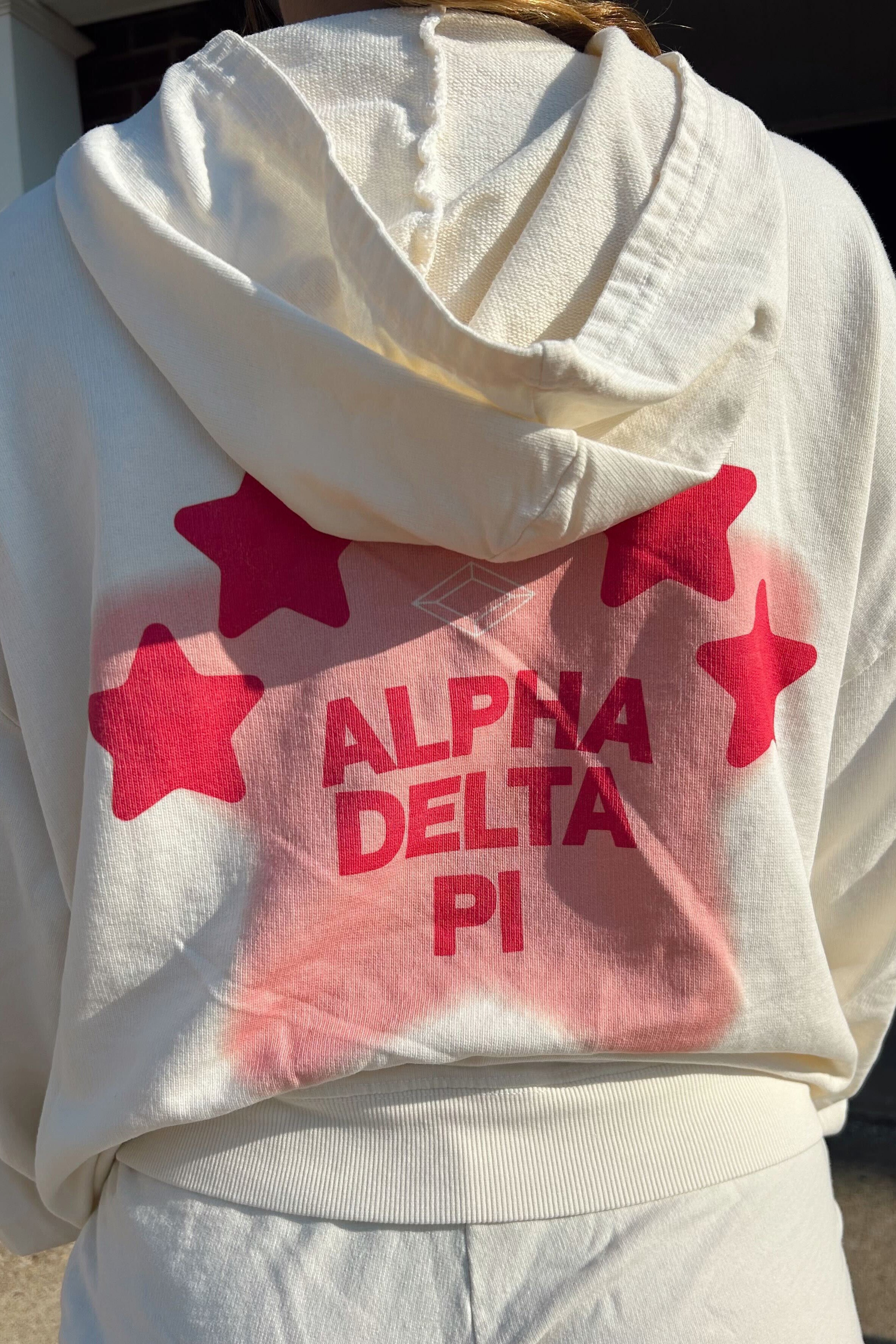 Alpha Delta Pi Vanilla Ice Pink Star Matching Set Light Weight Hoodie ...