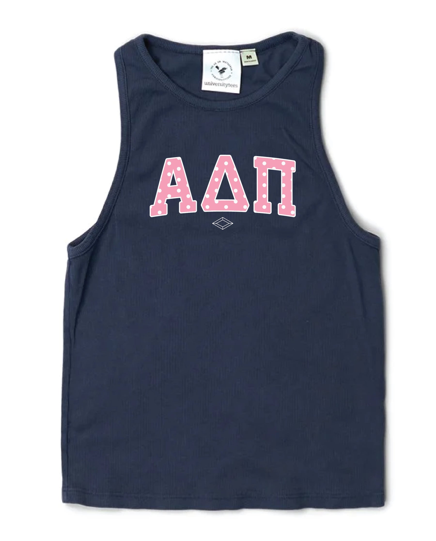Pink Polka Dot Midnight Sky Alpha Delta Pi Tank – University Tees
